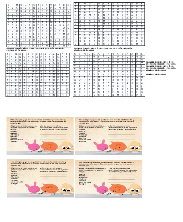 Sopa de Letras Simulacro Sismo | PDF | Desastres | Desastres naturales