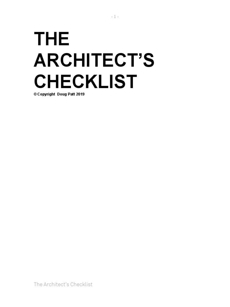 The Architects - Checklist | PDF | Basement | Framing (Construction)