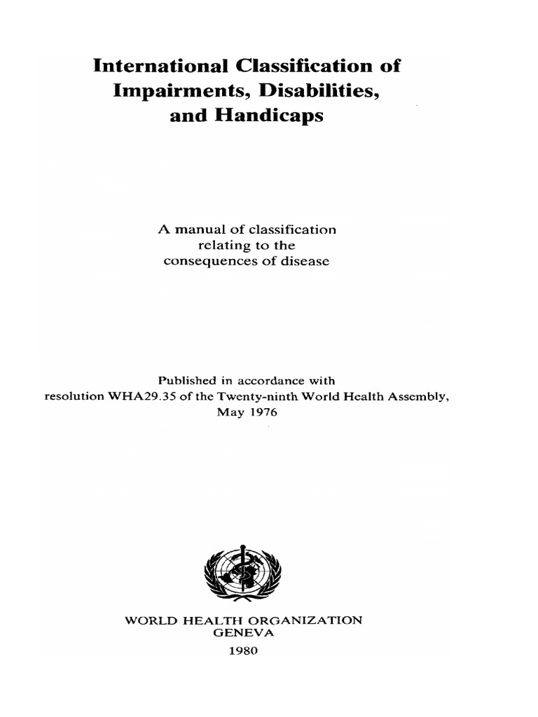 Icidh Who PDF | PDF | Disability | International Statistical ...