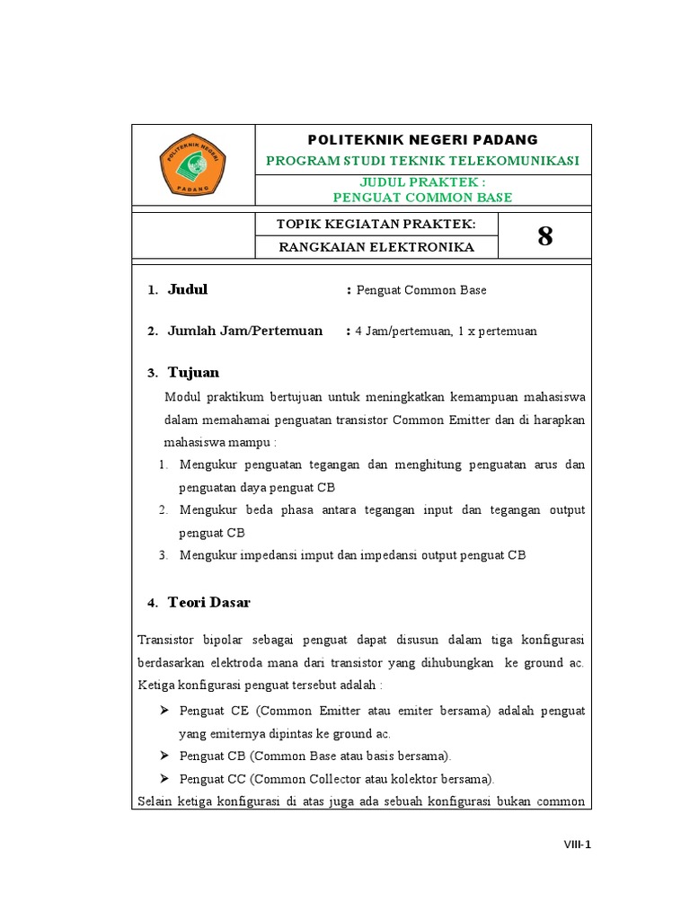 Penguat Common Base | PDF | Sains & Matematika