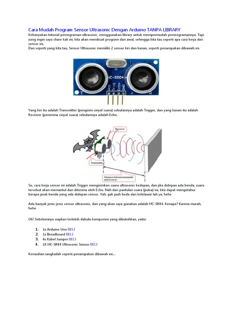 MENGUKUR JARAK DENGAN SENSOR ULTRASONIK DI ARDUINO | PDF