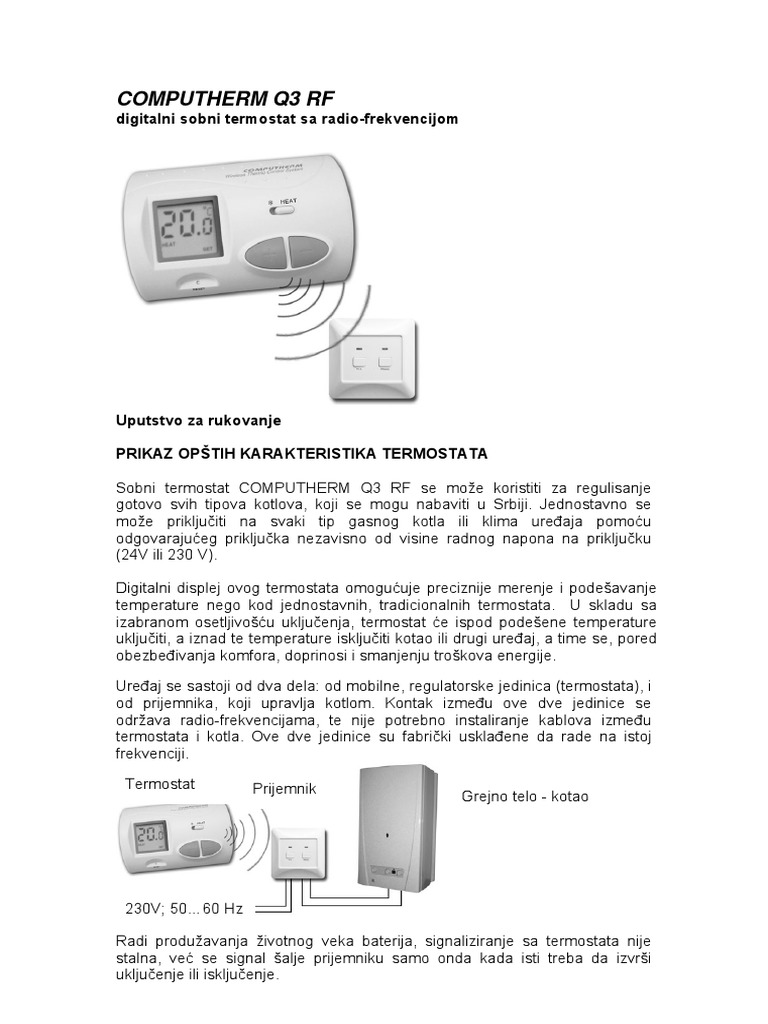 Computherm Q3RF Bezicni Termostat | PDF