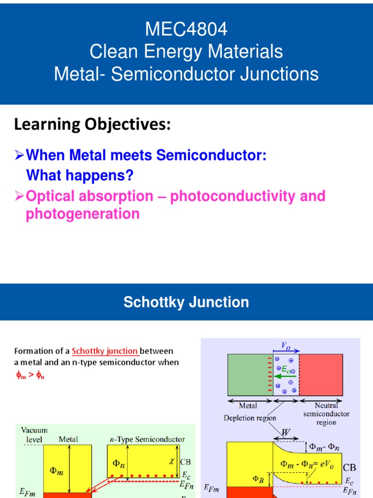 Lecture 5-Metal-Semiconductor Junction | PDF