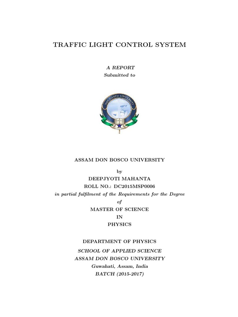 Traffic Light Control System: A Report Submitted To | PDF | Light ...