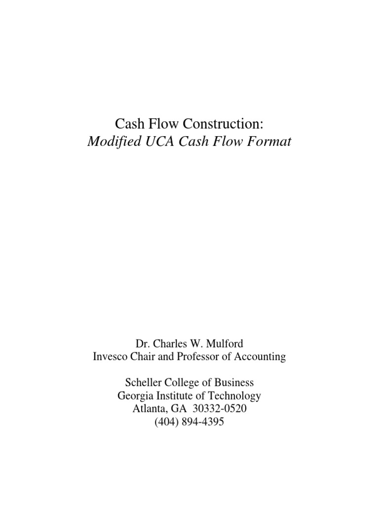 Modified UCA Cash Flow Format | Download Free PDF | Deferral | Expense