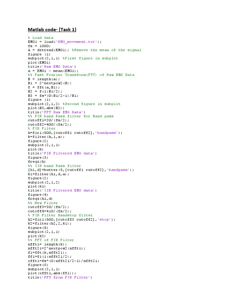 Matlab Code PDF | PDF | Filtration | Electronic Engineering