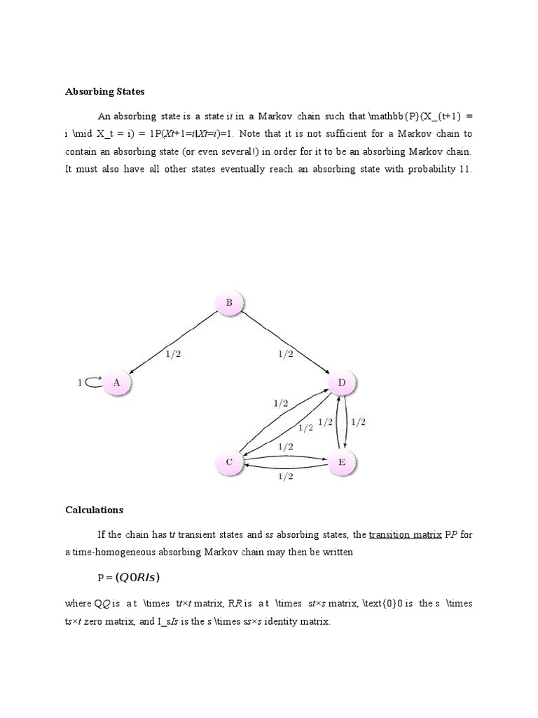 Absorbing States: (Q0Ris) | Download Free PDF | Markov Chain ...