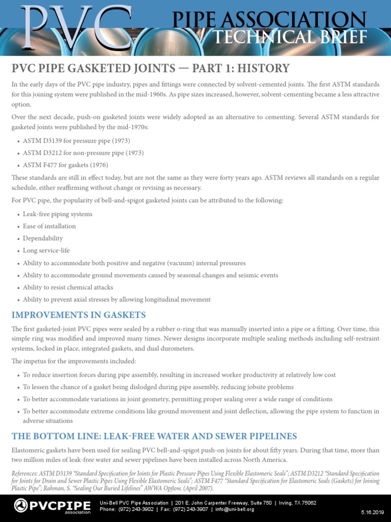 PVC Pipe Gasketed Joints | PDF