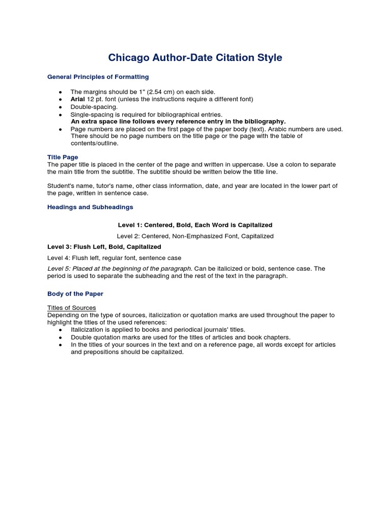 Chicago Author-Date Citation Style Guide | PDF | Citation | Paragraph