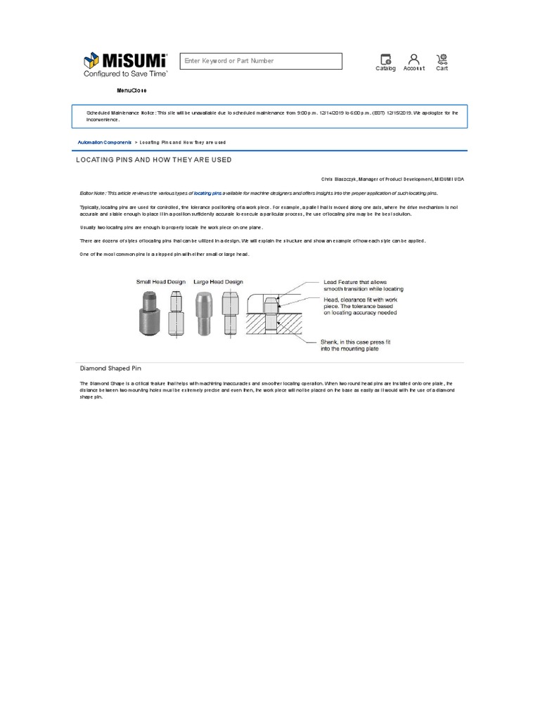 Locating Pins | PDF | Stainless Steel | Steel
