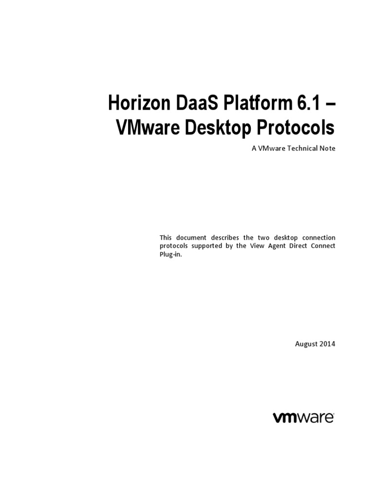 Horizon DaaS 6 1 0 VMware Desktop Protocols | PDF | Remote Desktop ...