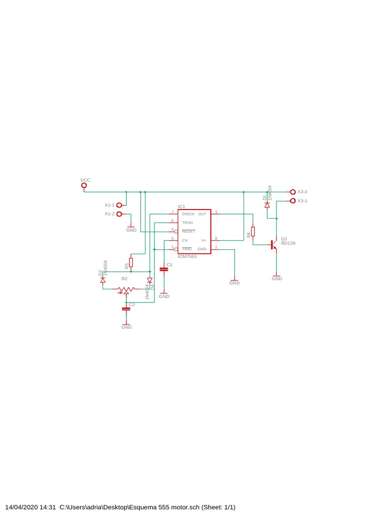 Schematic for a Monostable Multivibrator Circuit Using the ICM7555 ...
