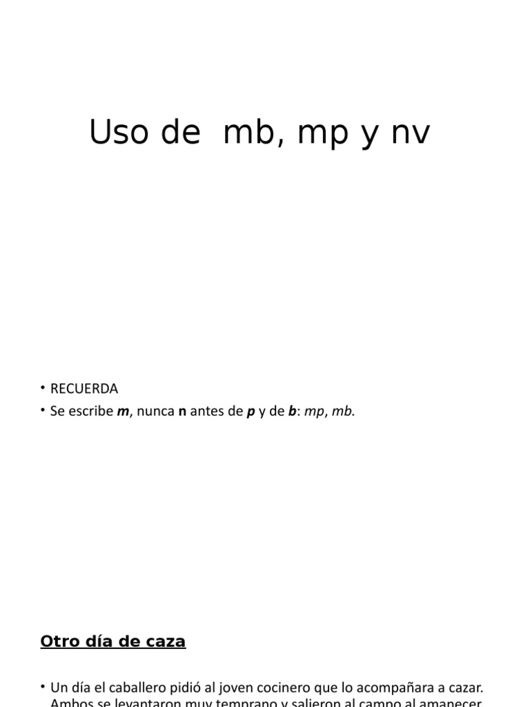 Uso de mb, mp y nv en oraciones | PDF | Relaciones personales, crianza ...