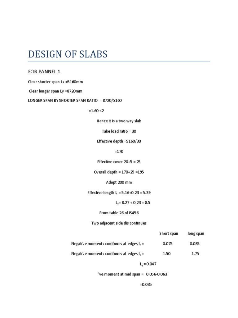Design of Slabs | PDF | Applied And Interdisciplinary Physics | Civil ...