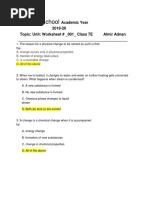 Grade 7 Physics - Worksheet 1 (4th Quarter) | PDF | Sound | Liquids