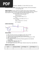 Experiment#03 (Rejector Circuit) | PDF | Electrical Network | Electrical Impedance