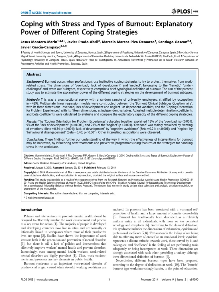Coping With Burnout | PDF | Occupational Burnout | Errors And Residuals