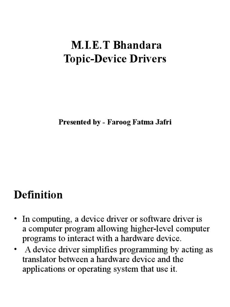 Device Drivers | Download Free PDF | Device Driver | System Software
