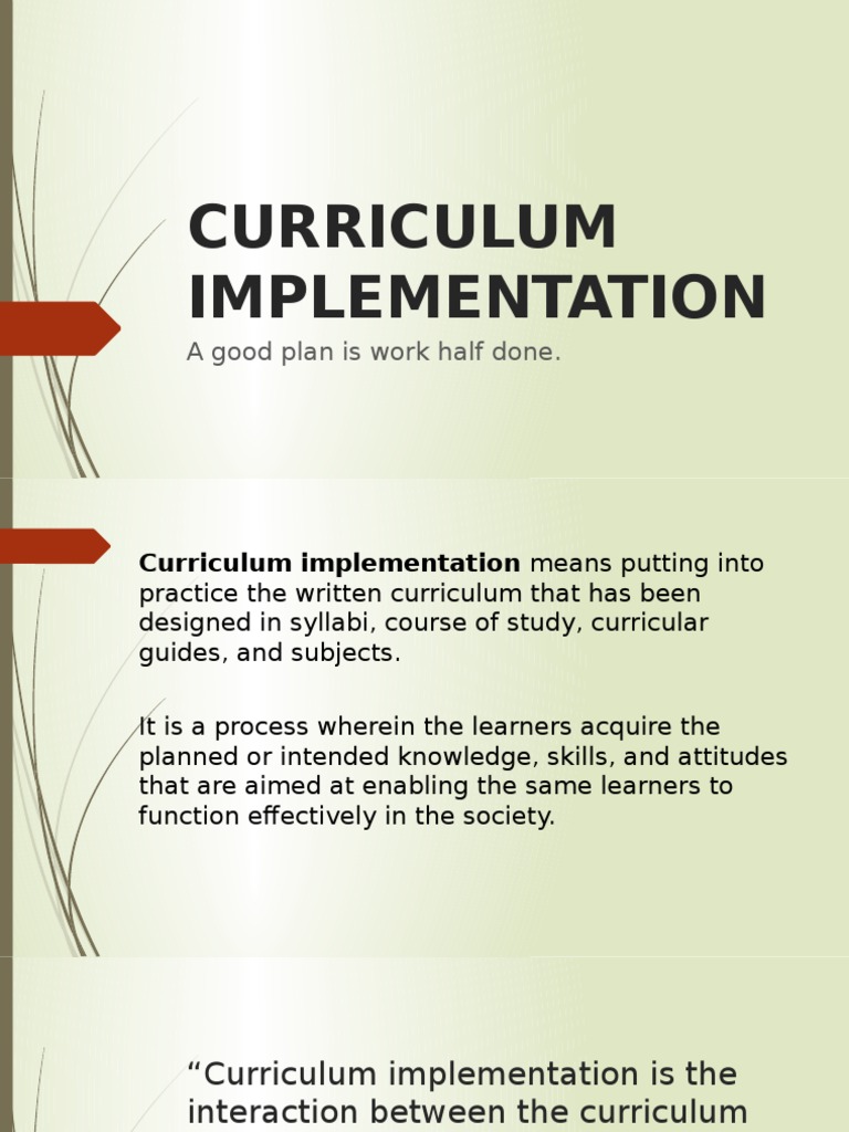 Curriculum Implementation Guide | PDF | Curriculum | Educational Psychology