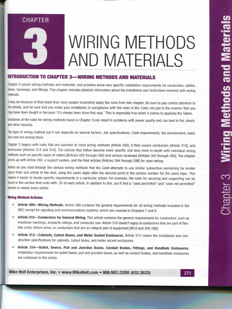 Introduction To Chapter 3-Wiring Methods and Materials | PDF ...