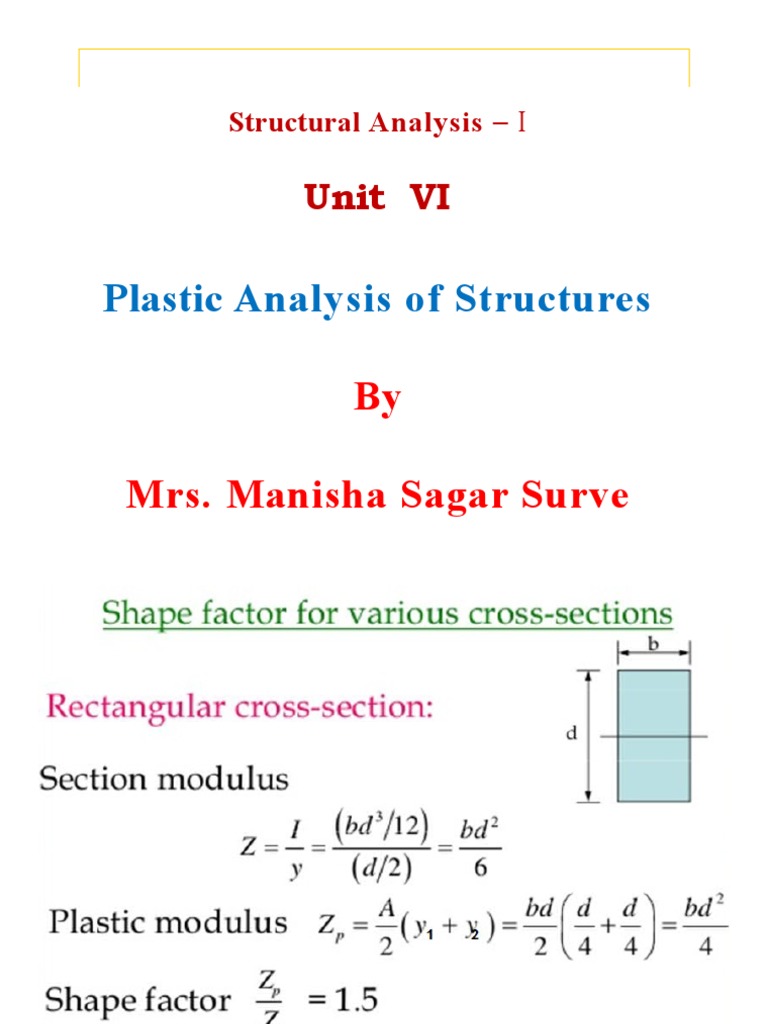 Unit VI: Plastic Analysis of Structures | PDF | Bending | Beam (Structure)