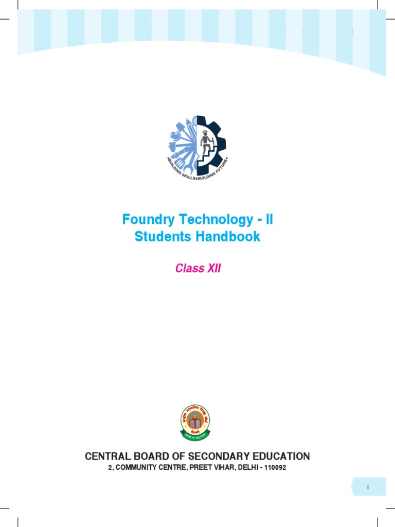 Foundry Technology - II Students Handbook: Class XII | PDF | Casting ...