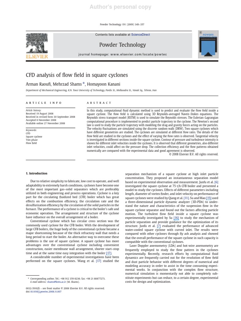 CFD Analysis of Flow Field in Square Cyc PDF | PDF | Computational ...