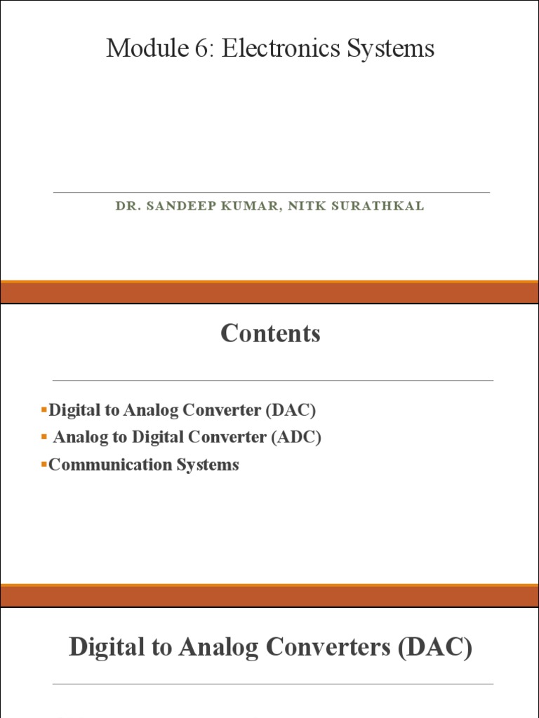 Module 6: Electronics Systems: Dr. Sandeep Kumar, Nitk Surathkal | PDF ...