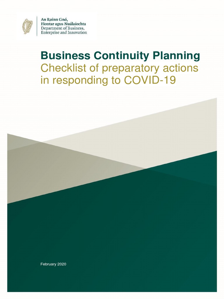 Business Continuity Planning Checklist COVID 19 | PDF | Hygiene ...