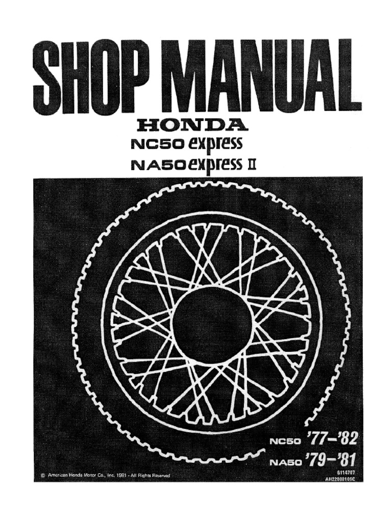 Honda NC50 NA50 Shop Manual PDF | PDF