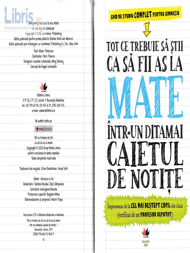 Tot Ce Trebuie Sa Stii Ca Sa Fii As La Mate Intr-Un Ditamai Caietul de Notite | PDF