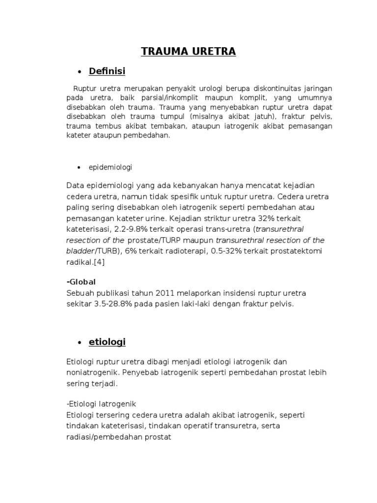 Laporan TRAUMA URETRA - Odt | PDF