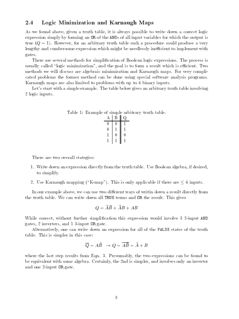 2.4 Logic Minimization and Karnaugh Maps | PDF | Theoretical Computer Science | Electrical ...
