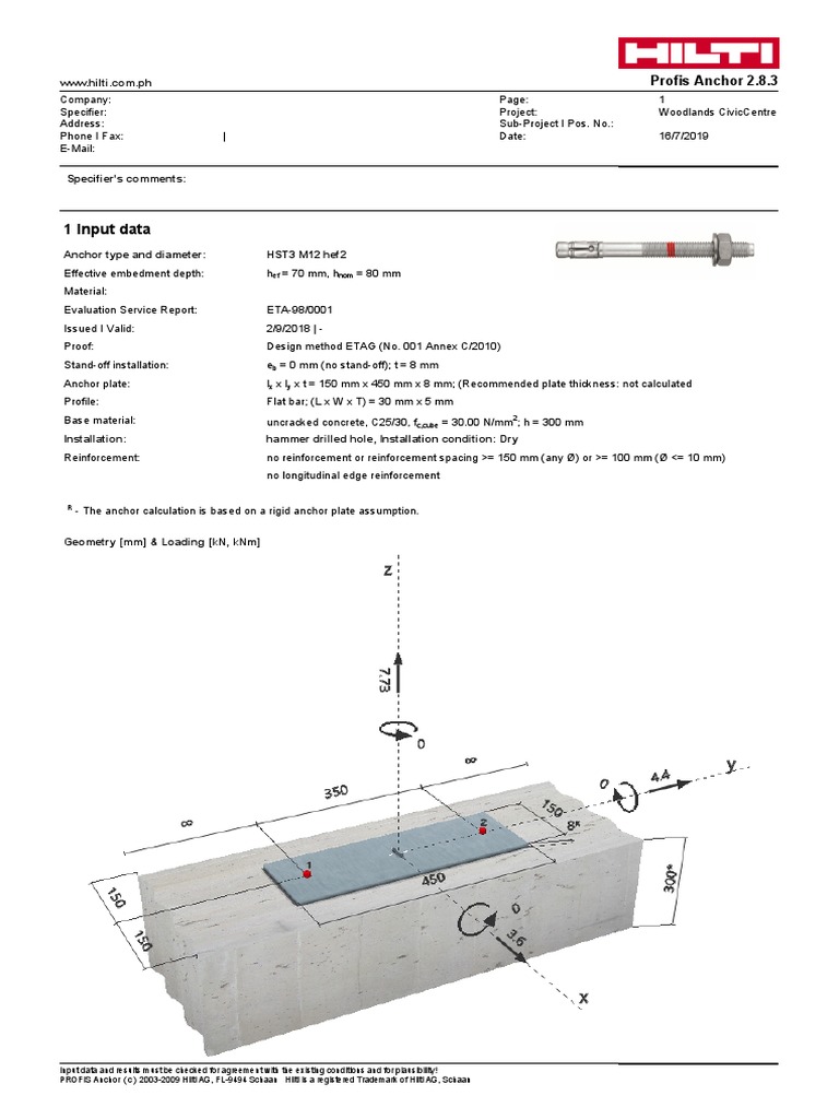Hilti Anchor Design | PDF | Drill | Stress (Mechanics)