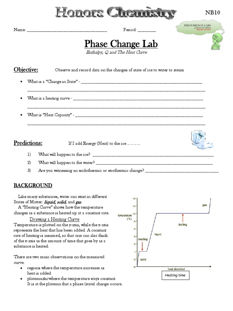 Phase Change Lab: Heat Curve Analysis | PDF | Celsius | Phase (Matter)