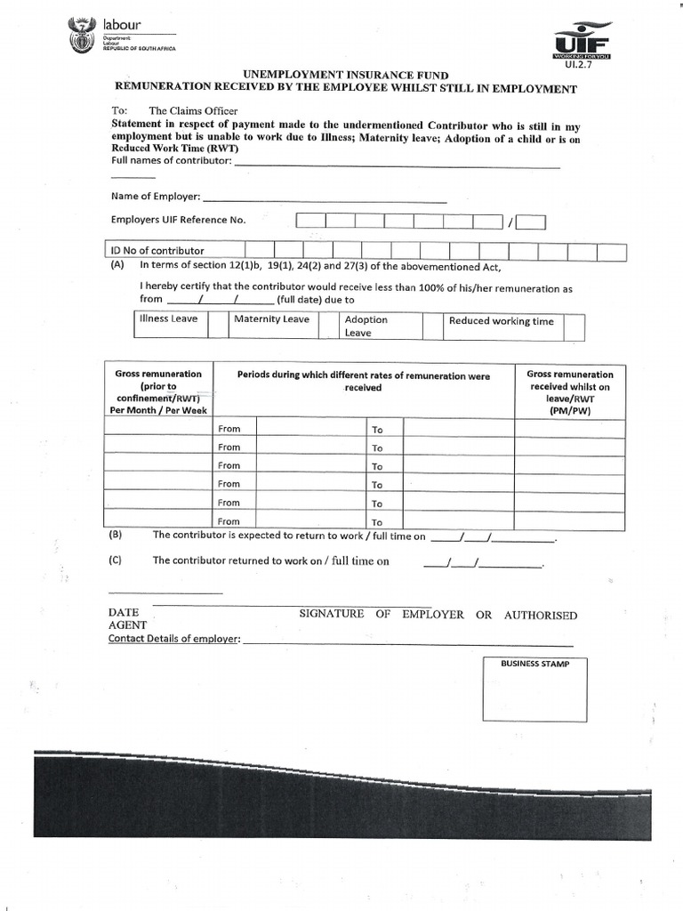 Ui2.7 Form PDF | PDF