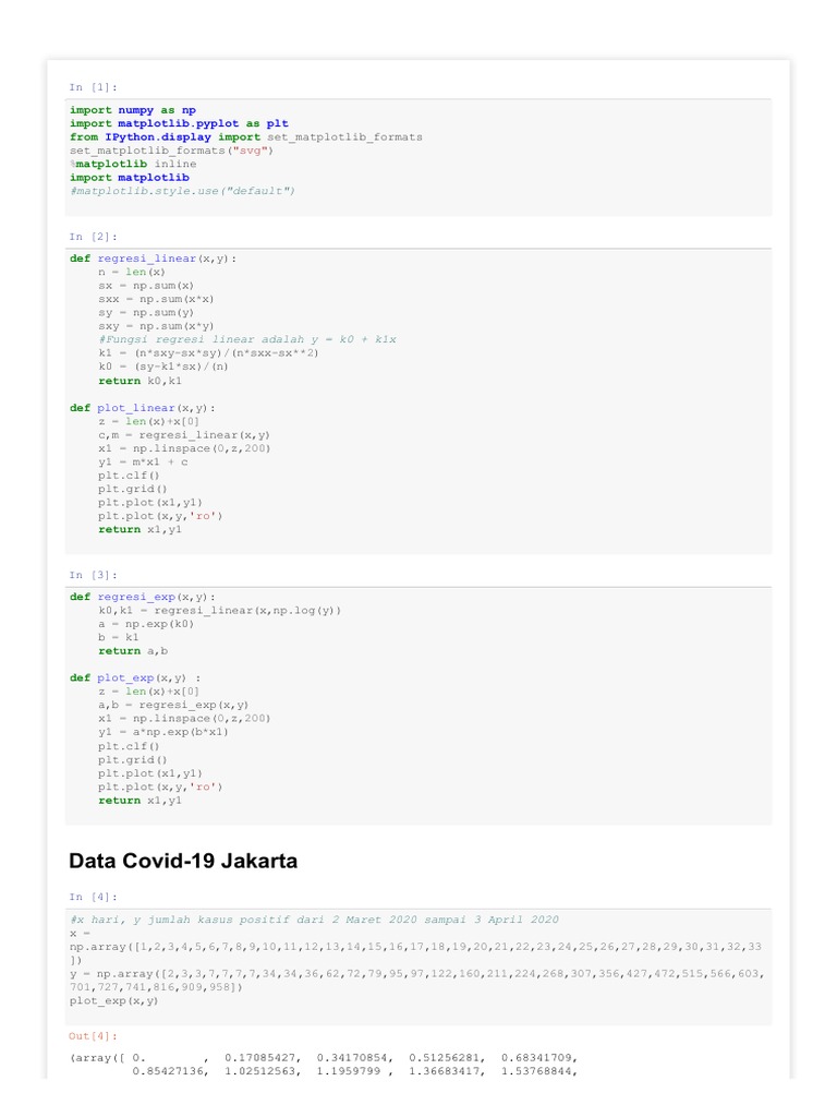 Data Covid-19 Jakarta: Numpy NP Matplotlib - Pyplot PLT Ipython - Display | PDF | Computer ...
