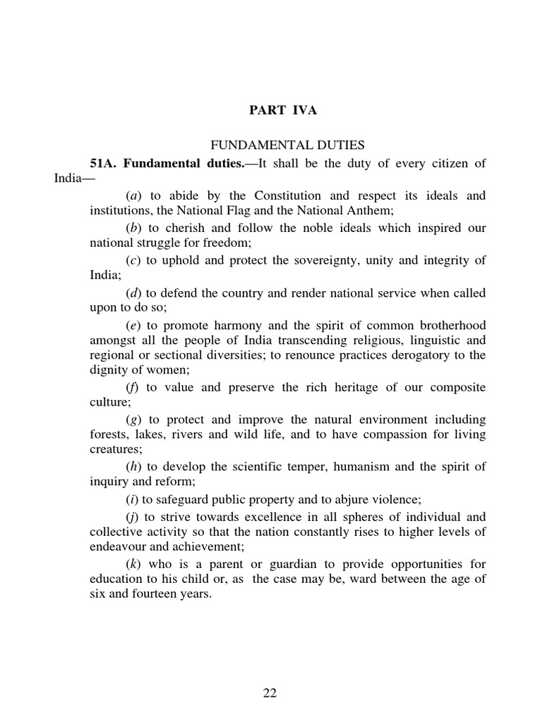 Fundamental Duties | PDF