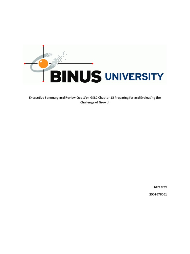 Excecutive Summary and Review Question Preparing For and Evaluating The ...