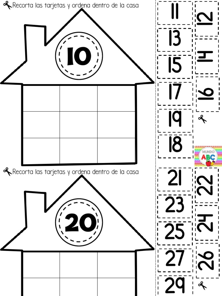 Casita de Números del 1 al 100 para Imprimir | PDF | Ajedrez | Juegos y ...