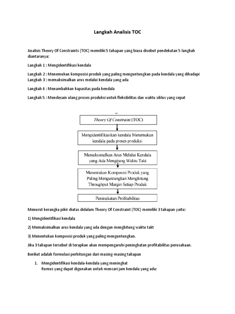 Langkah Analisis TOC PDF | PDF | Bisnis | Teknologi & Rekayasa