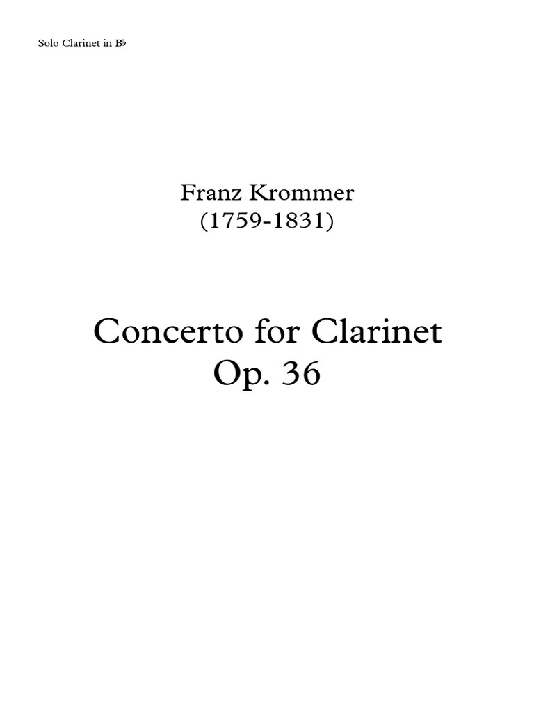 IMSLP518631-PMLP411885-Krommer - Concerto For Clarinet Op 36 - Solo ... IMSLP518631-PMLP411885-Krommer - Concerto For Clarinet Op 36 - Solo ...