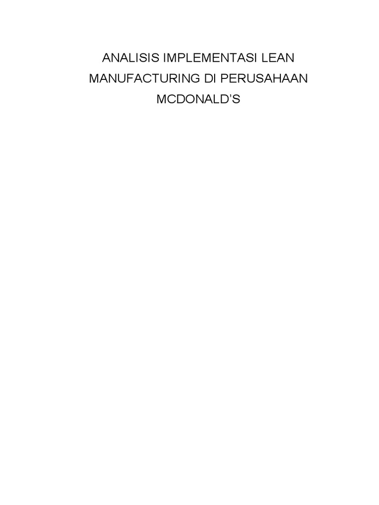 Analisis Implementasi Lean Manufacturing | PDF
