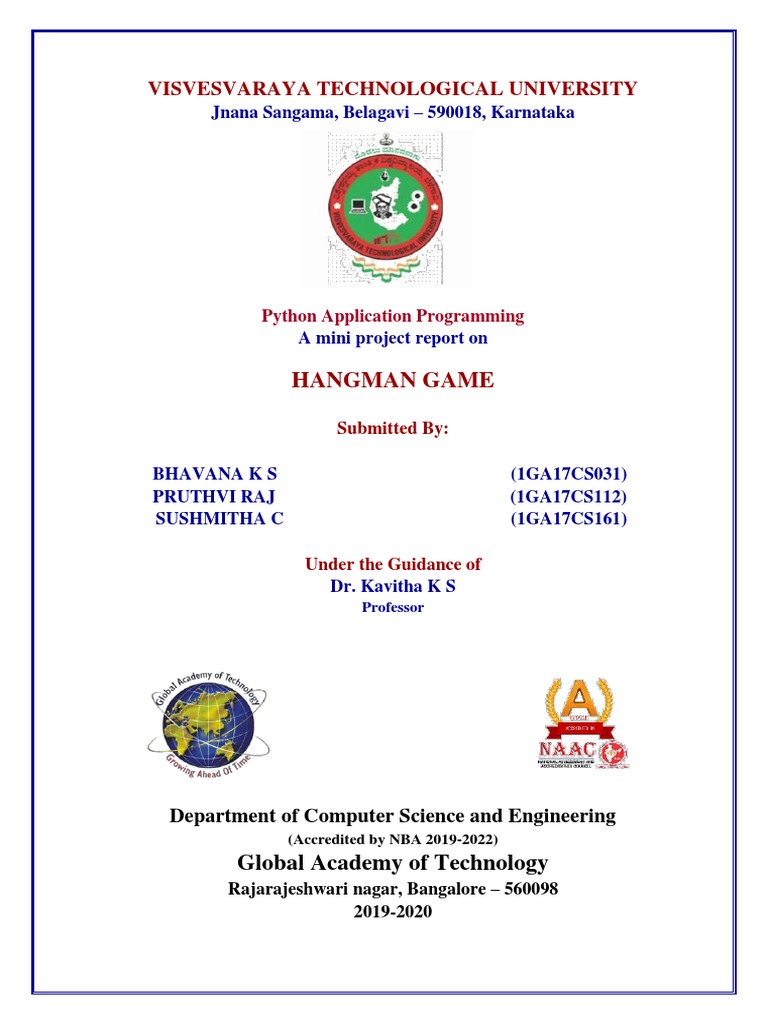 Python Project-Report Hangman PDF | PDF | Python (Programming Language ... Python Project-Report Hangman PDF | PDF | Python (Programming Language ...