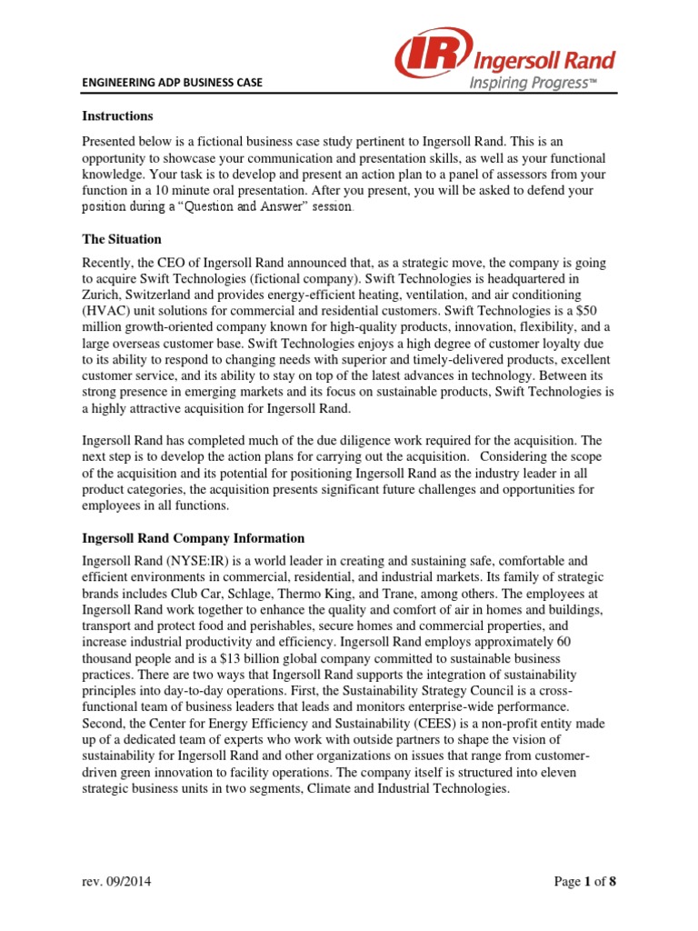 Engineering Business Case 2017 | PDF | Innovation | Mergers And ...
