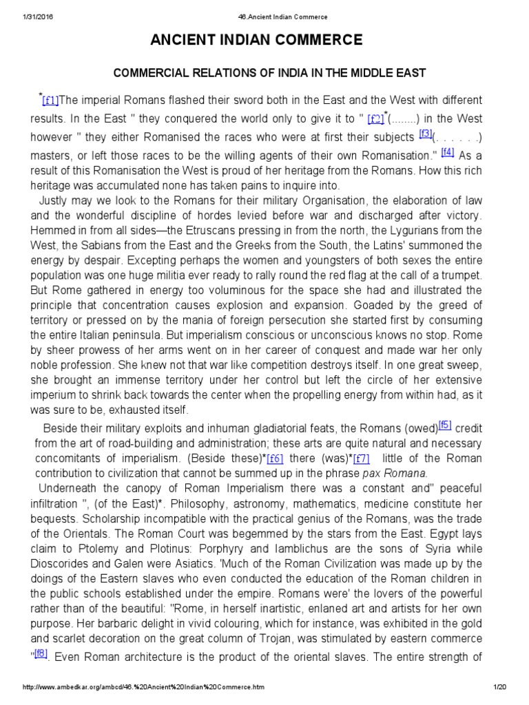 Ancient Indian Commerce - Thesis of Dr. BR Ambedkar | PDF | Babylonia ...