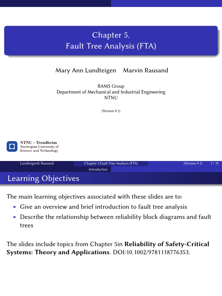 Fault Tree Analysis (FTA) | PDF | Reliability Engineering | Systems Engineering