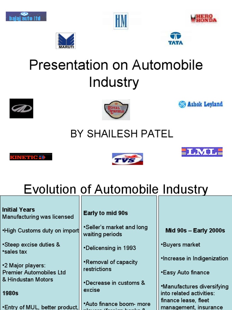 Presentation On Automobile Industry: by Shailesh Patel | PDF ...