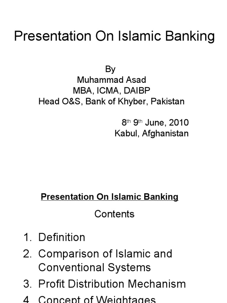 Presentation by Muhammad Asad On Islamic Banking | PDF