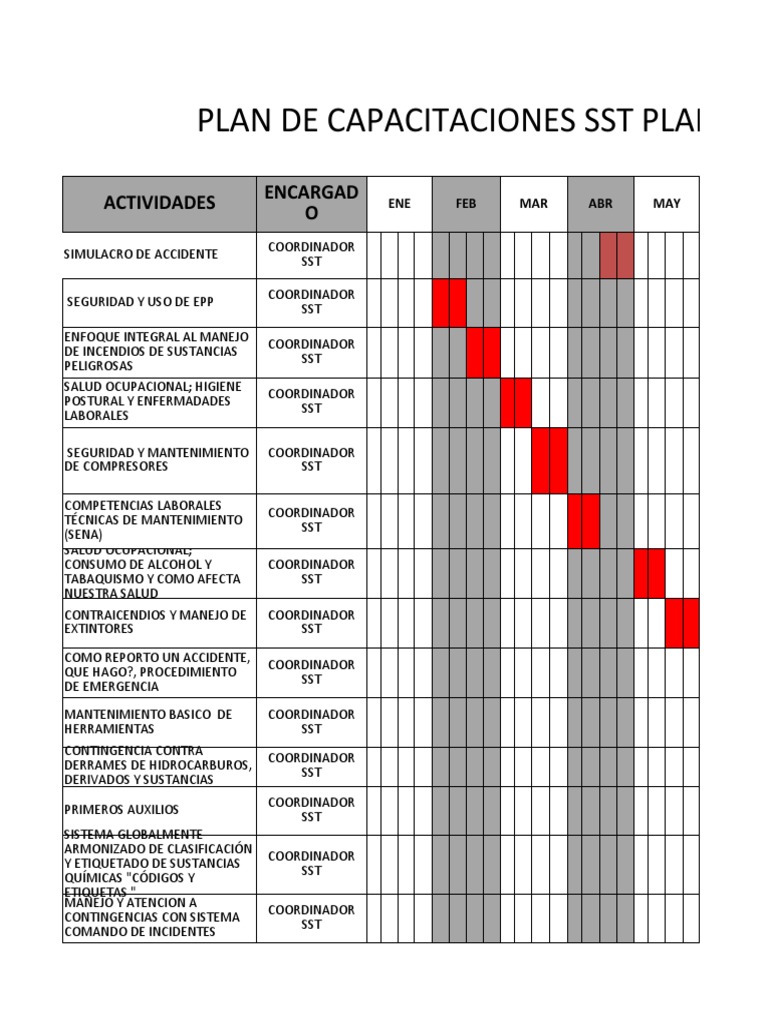 Plan de Capacitaciones SST | PDF | Seguridad y salud ocupacional | Salud pública